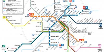 Roma mapa de trenes de Roma de trenes regionales de mapa (Lazio - Italia)